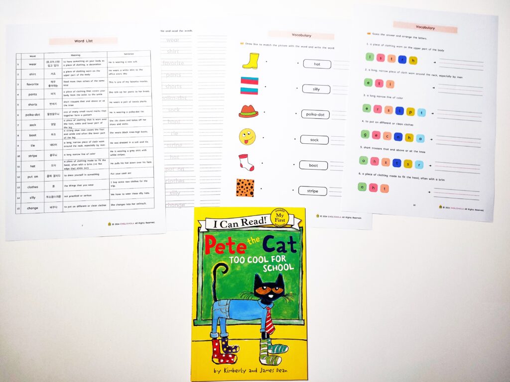 Pete the Cat Too Cool for School - ENGLISHOLA