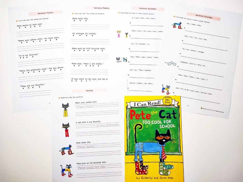 Pete the Cat Too Cool for School - ENGLISHOLA