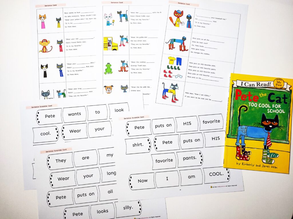 Pete the Cat Too Cool for School - ENGLISHOLA