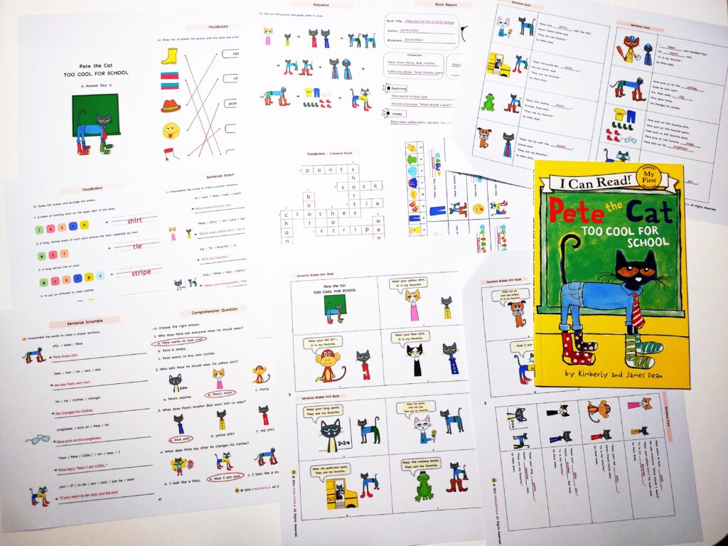 Pete the Cat Too Cool for School - ENGLISHOLA