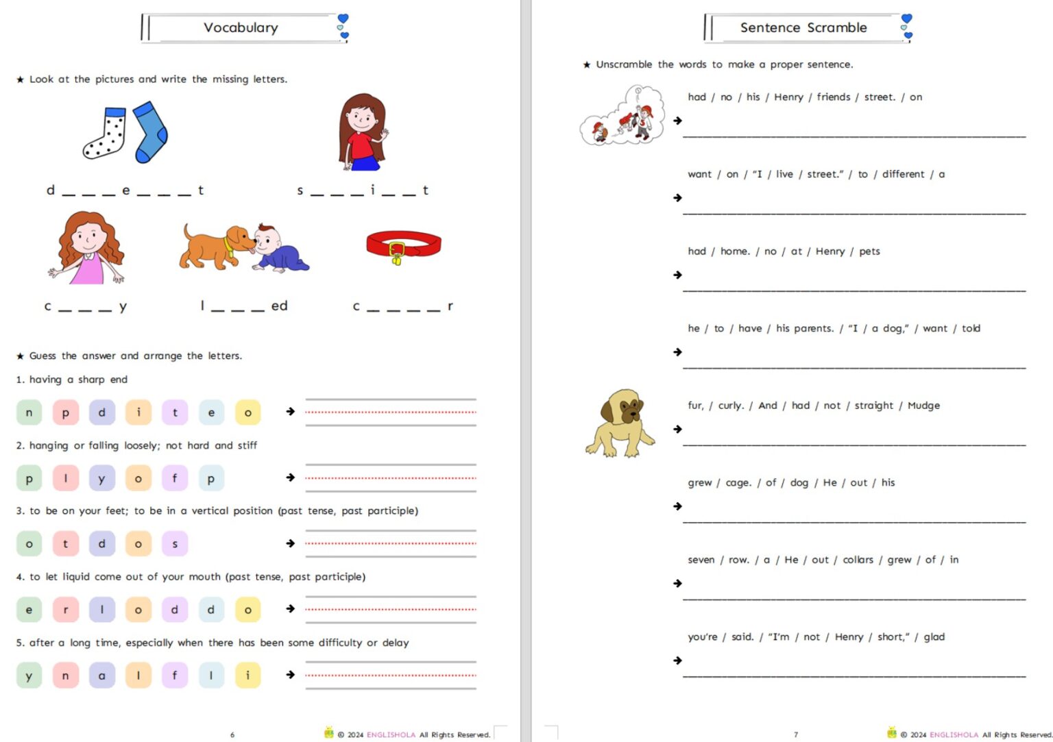 Henry and Mudge series - workbook & printable activities - ENGLISHOLA