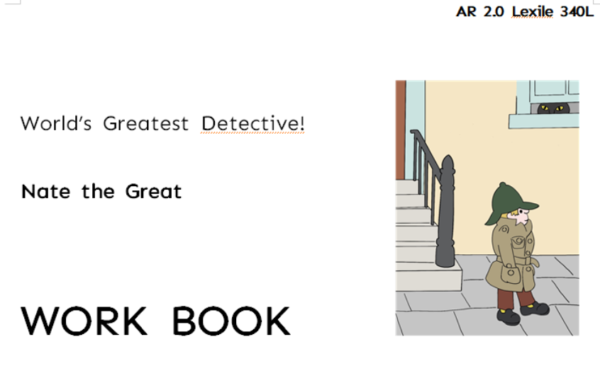 Nate the Great series - Workbook & printable Activities - ENGLISHOLA